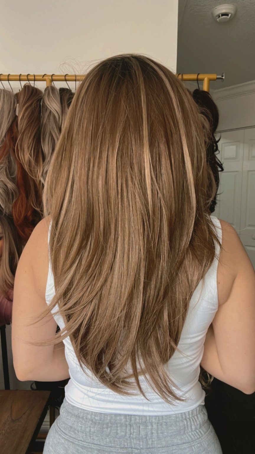 EllaRae | Emily Style Wig | Mid-length Layered Free Parting Brown with ...