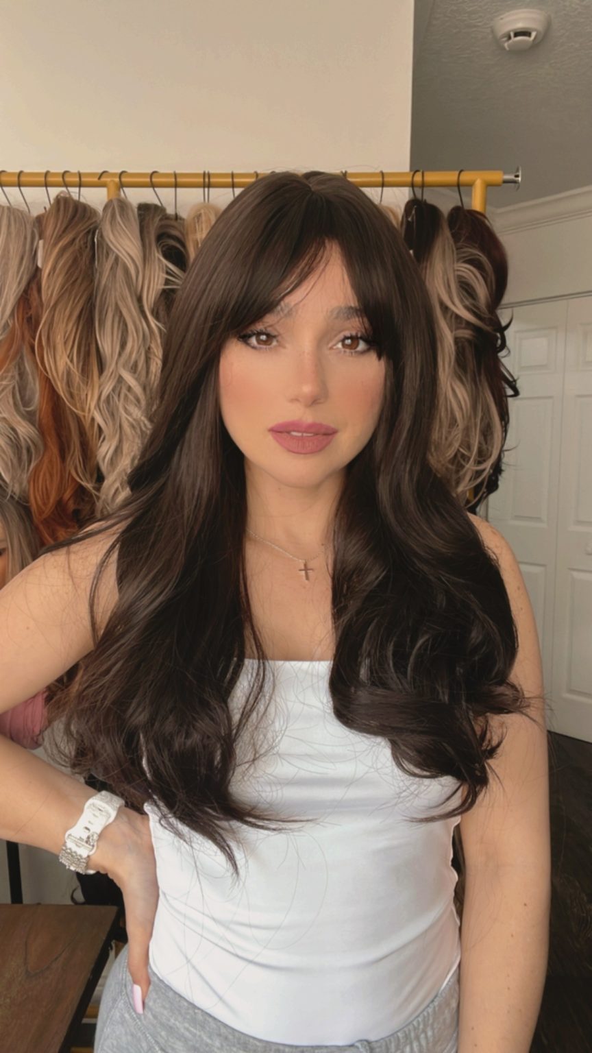 EllaRae | Winnie Style Wig | Long Dark Brown Wavy Heat Friendly Wig ...