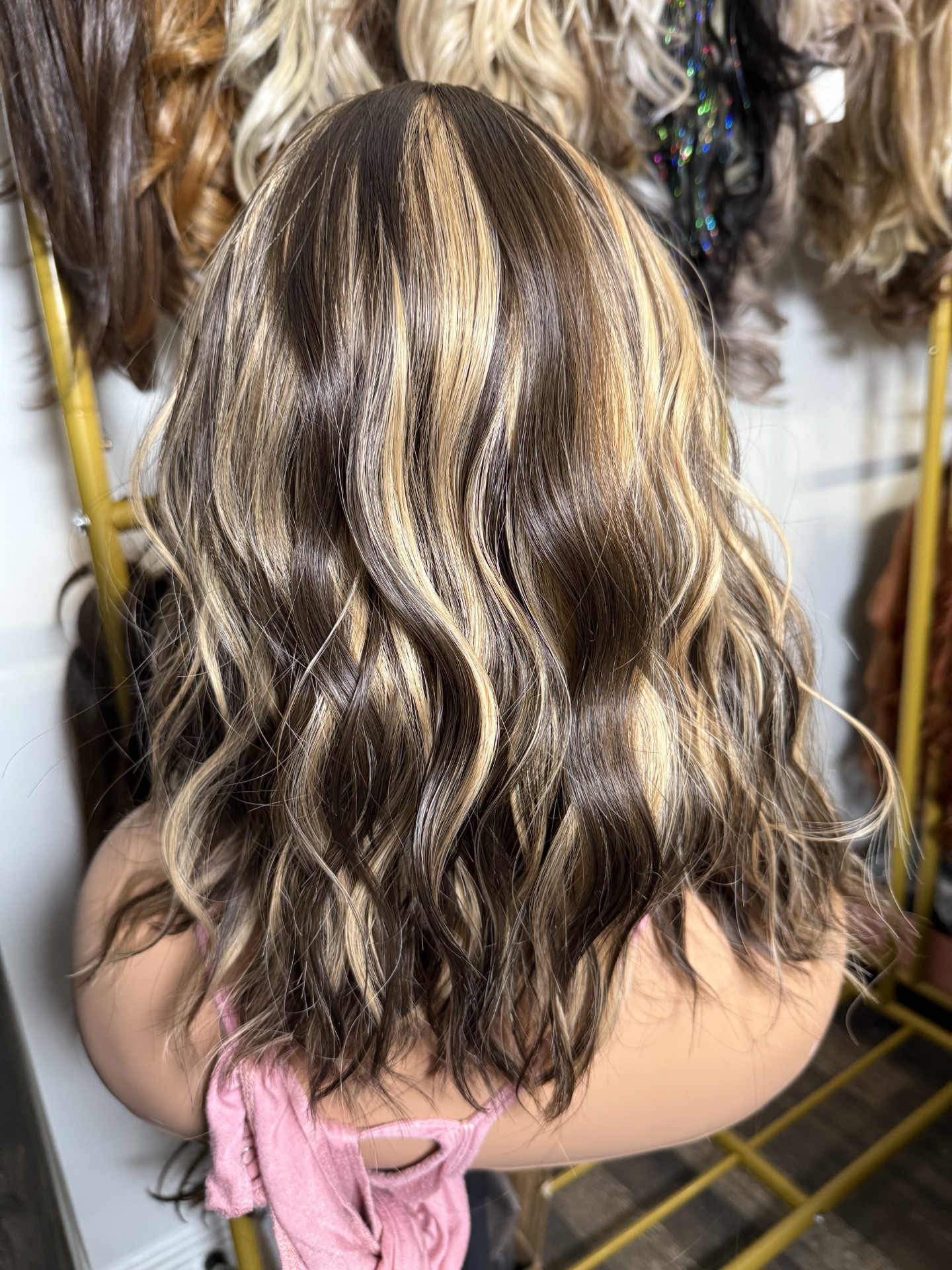 EllaRae | Demi Style Wig | NonLace Front Brunette Bob with Highlights ...